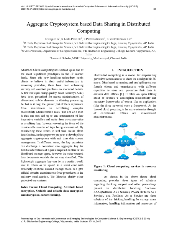 Pdf A Review On Key Aggregate Cryptosystem For Scalable Data Sharing