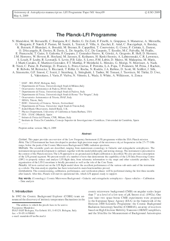 (PDF) The Planck-LFI Programme