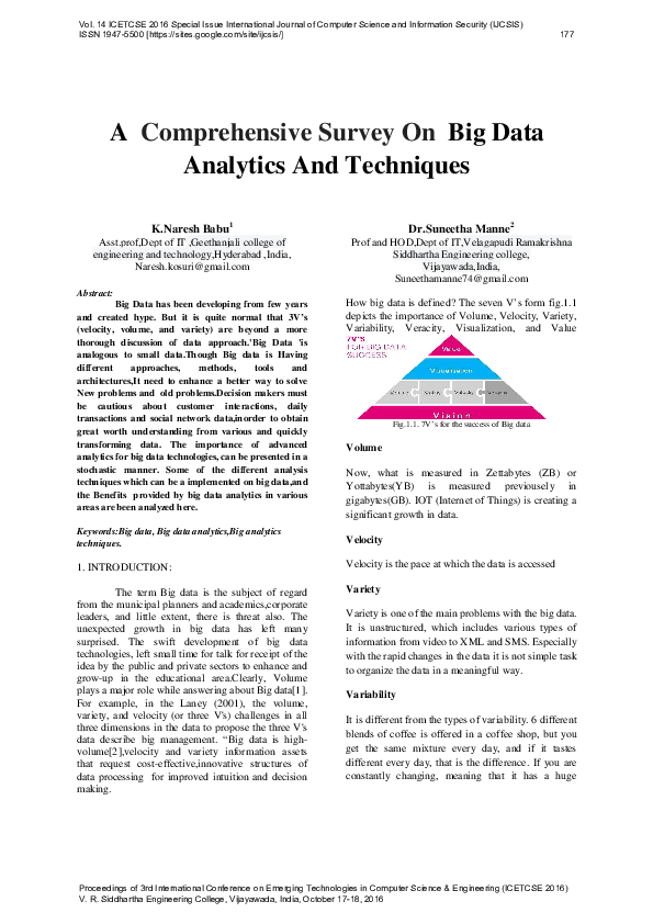 (PDF) A Comprehensive Survey On Big Data Analytics And Techniques