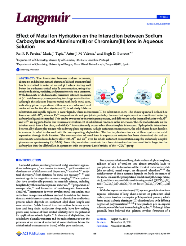 (PDF) Effect of Metal Ion Hydration on the Interaction between Sodium ...
