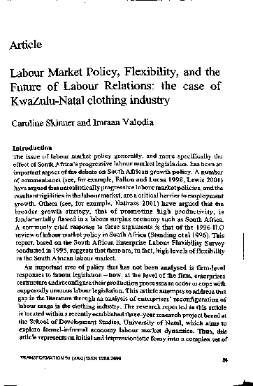 (PDF) Labour Market Policy, Flexibility, and the Future of Labour ...