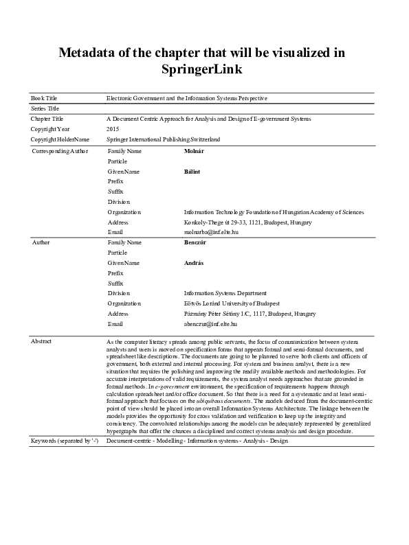 (PDF) A Document Centric Approach for Analysis and Design of E ...