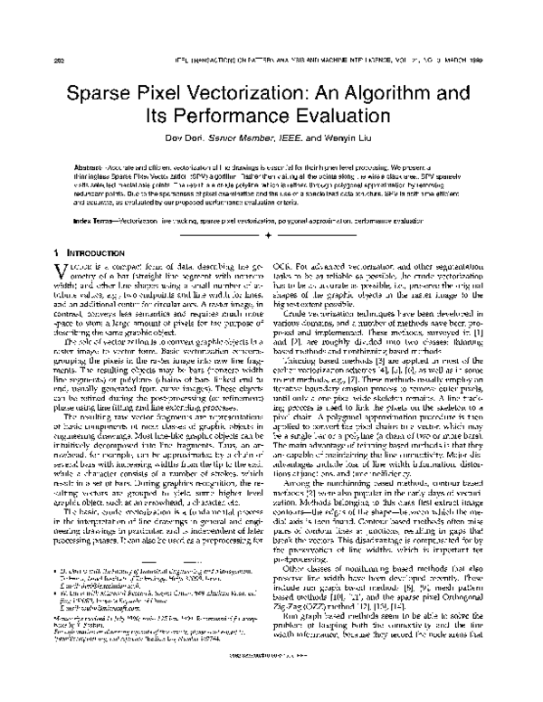 Pdf Sparse Pixel Vectorization An Algorithm And Its Performance Evaluation