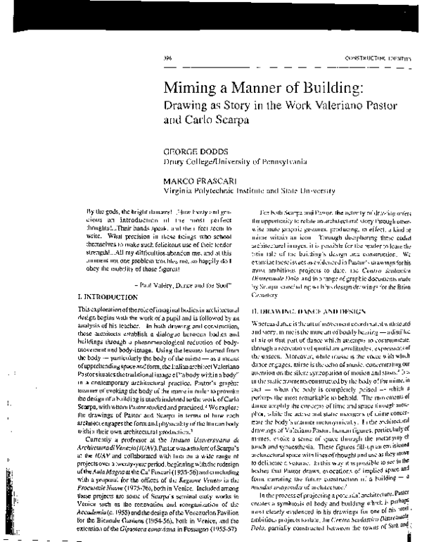 (PDF) Miming a Manner of Building: Drawing as Story in the Work ...