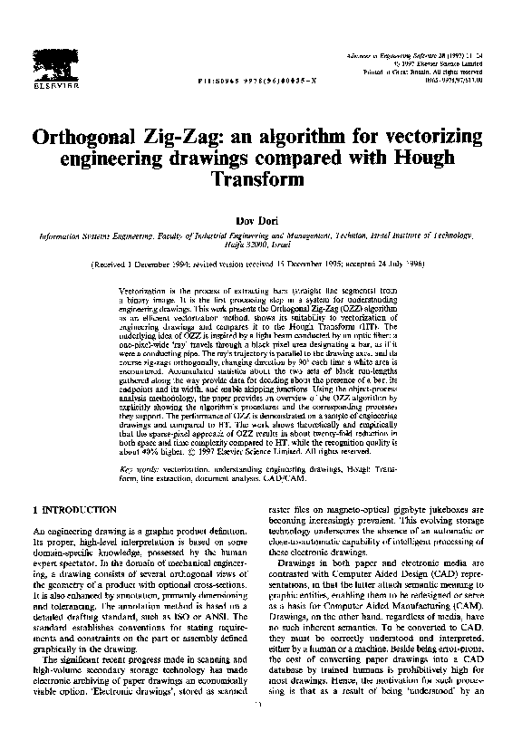 (PDF) Orthogonal Zig-Zag: an algorithm for vectorizing engineering drawings compared with Hough ...