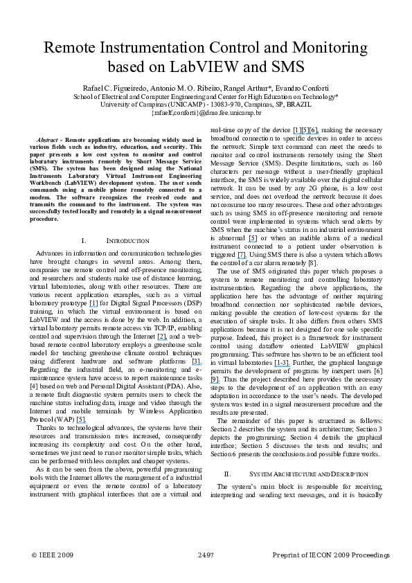 (PDF) Remote instrumentation control and monitoring based on LabVIEW ...