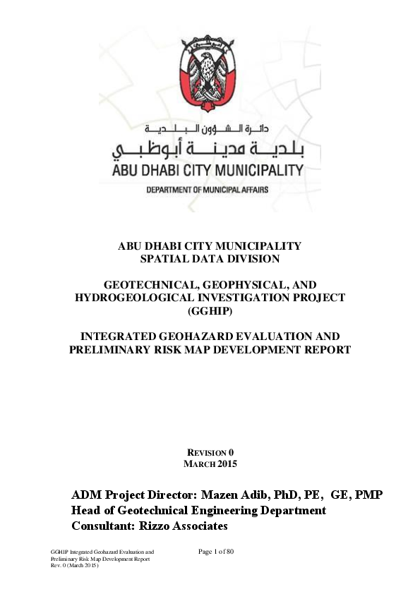 (PDF) ABU DHABI CITY MUNICIPALITY GEOTECHNICAL, GEOPHYSICAL, AND ...