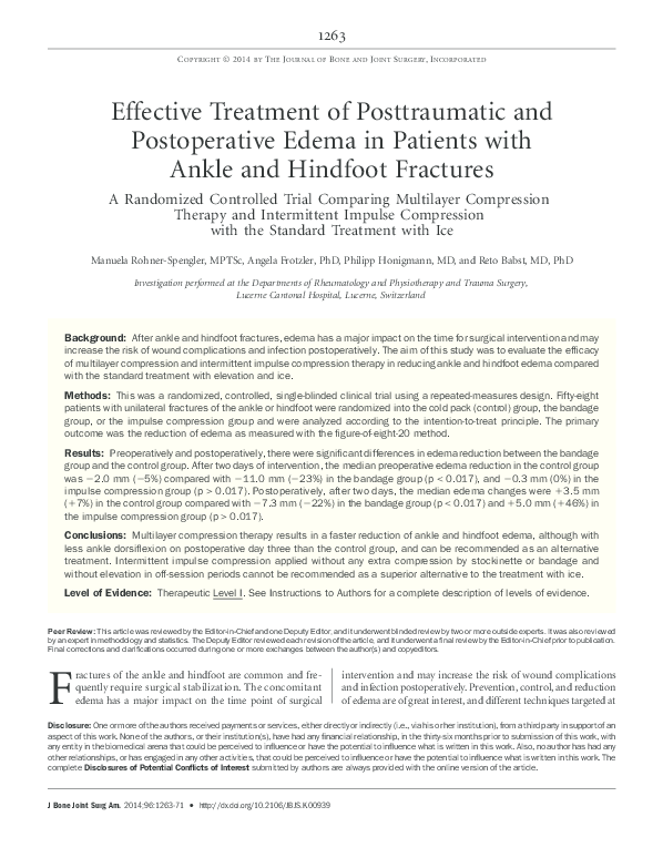 (PDF) Effective Treatment of Posttraumatic and Postoperative Edema in ...