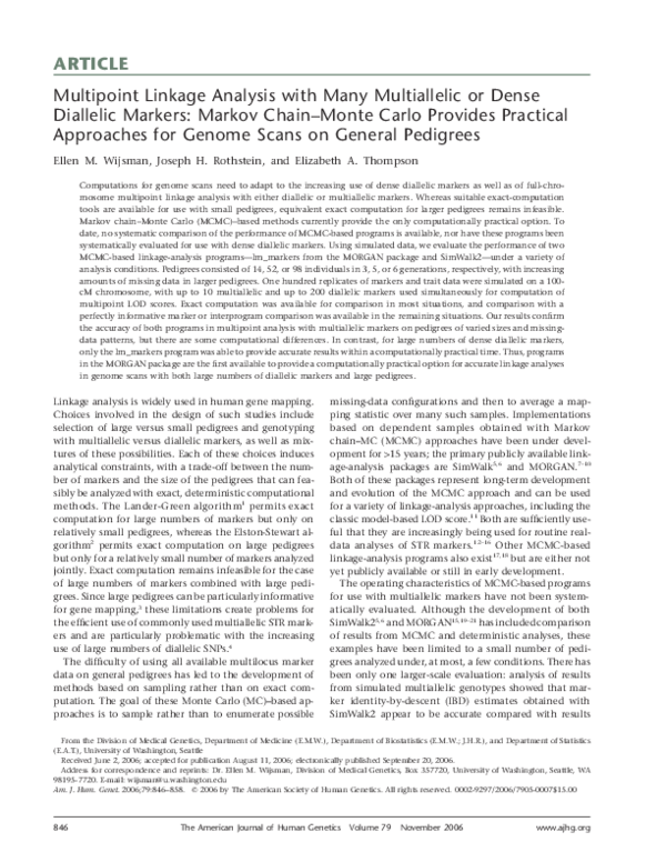 (PDF) Multipoint Linkage Analysis with Many Multiallelic or Dense ...