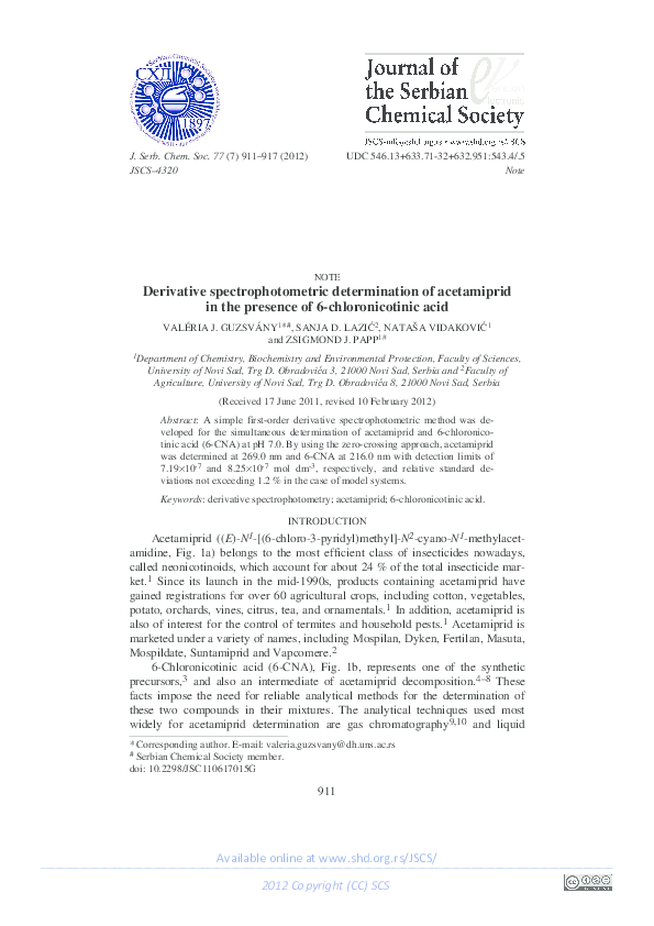 Pdf Derivative Spectrophotometric Determination Of Copper Ii In Non
