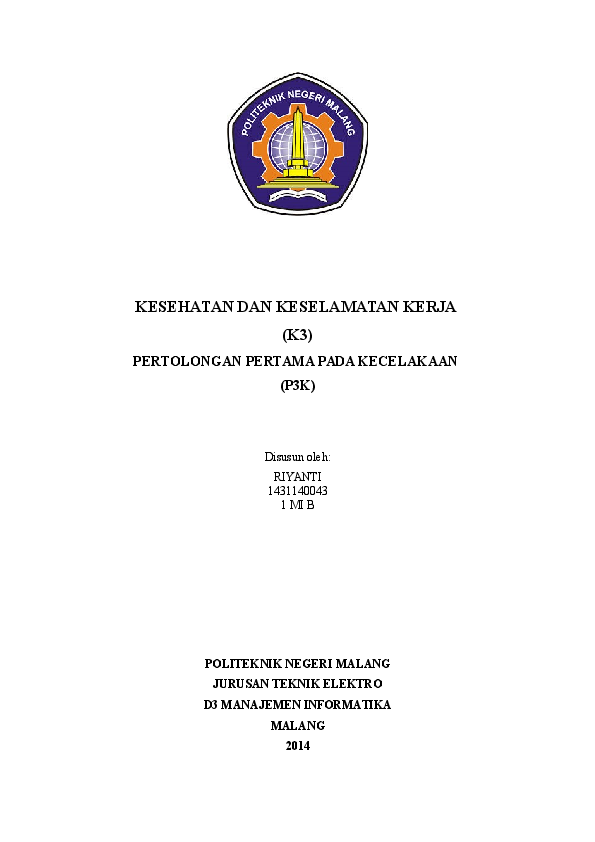 (DOC) P3K, RJP, dan Penanganan Luka