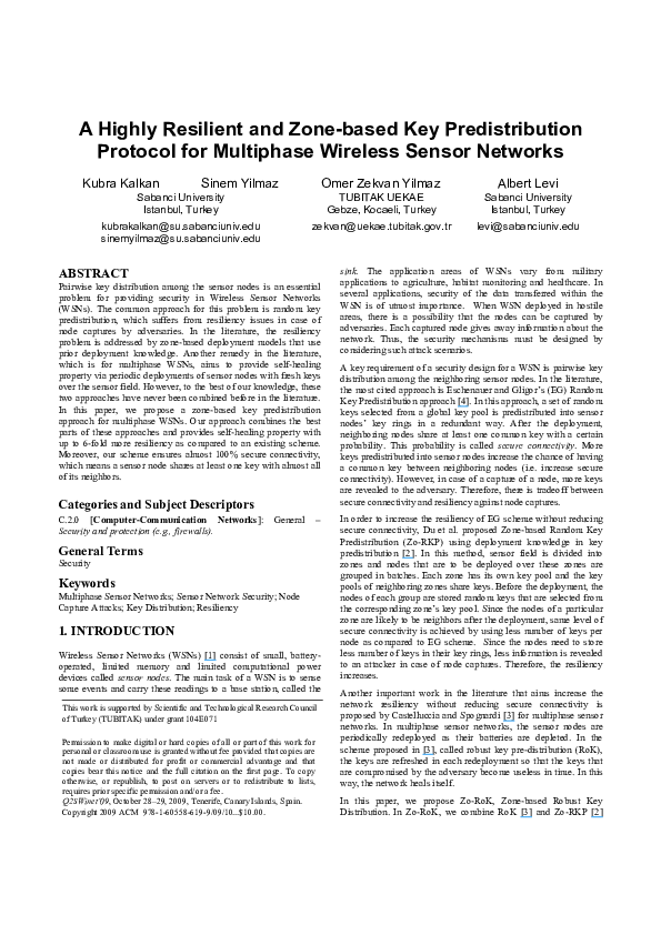 (PDF) A highly resilient and zone-based key predistribution protocol for multiphase wireless ...