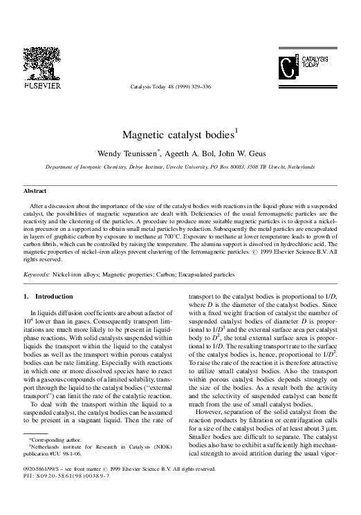(PDF) Magnetic catalyst bodies1Netherlands institute for Research in ...