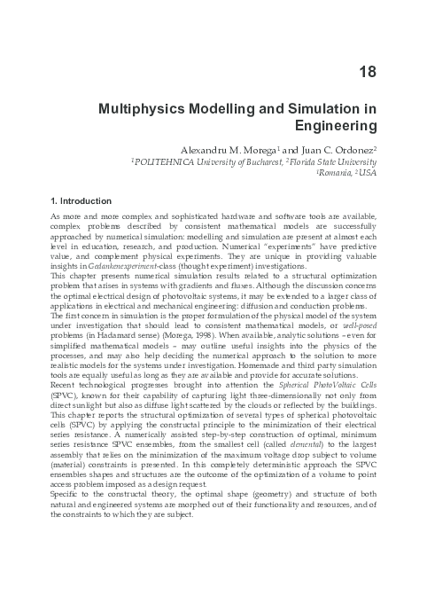 (PDF) Multiphysics Modelling and Simulation in Engineering