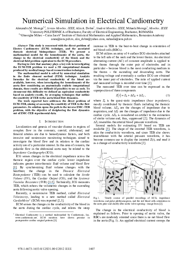 (PDF) Numerical simulation in electrical cardiometry