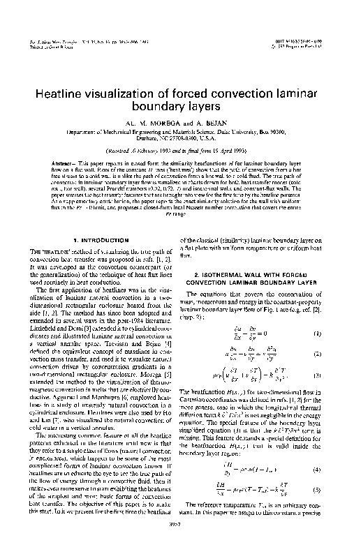 Pdf Heatline Visualization Of Forced Convection Laminar Boundary Layers