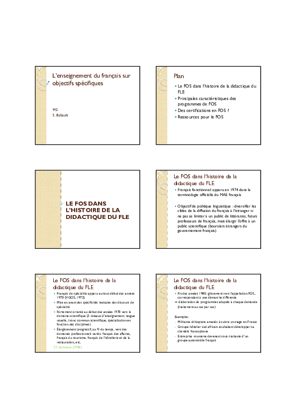 (PDF) LE FOS DANS LE FOS DANS L L' 'HISTOIRE DE LA HISTOIRE DE LA ...