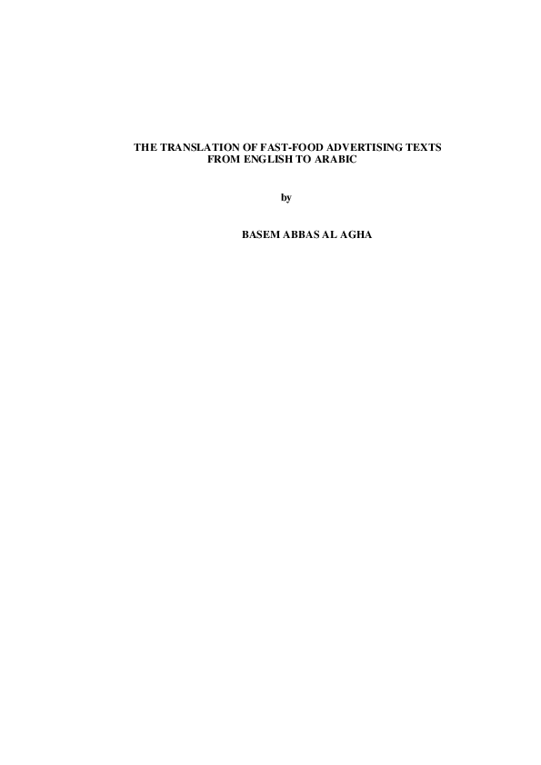 (PDF) THE TRANSLATION OF FAST-FOOD ADVERTISING TEXTS FROM ENGLISH TO ...