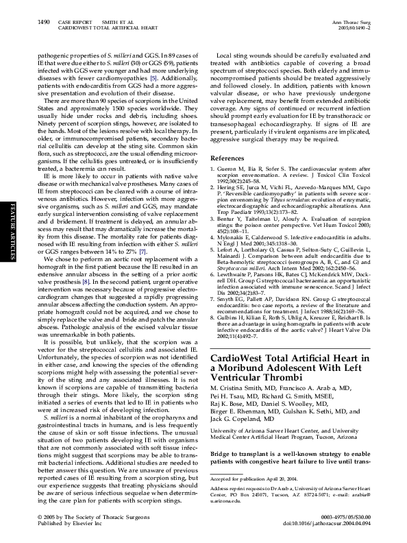 (PDF) CardioWest Total Artificial Heart in a Moribund Adolescent With ...
