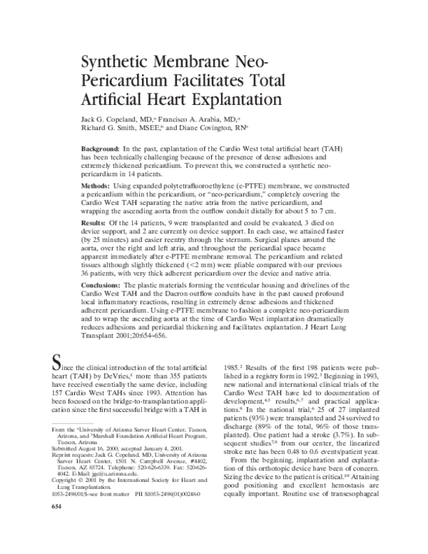 (PDF) Synthetic membrane neo-pericardium facilitates total artificial ...