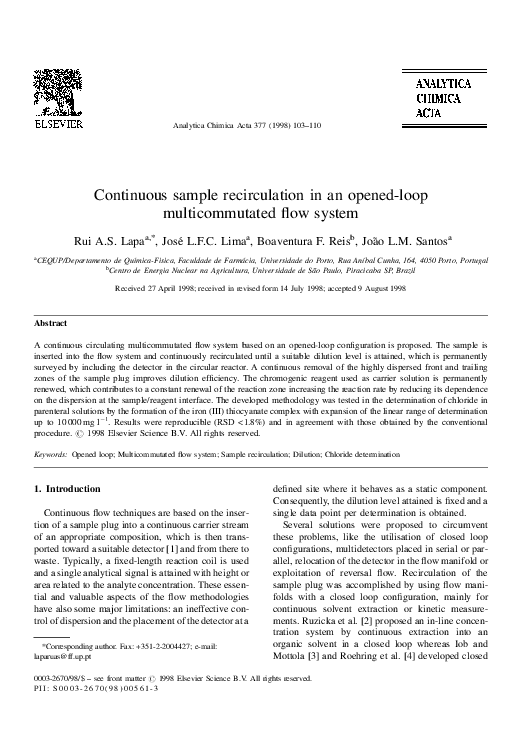 (PDF) Continuous sample recirculation in an opened-loop multicommutated ...