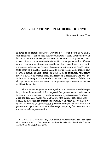 (PDF) LAS PRESUNCIONES EN EL DERECHO CIVIL