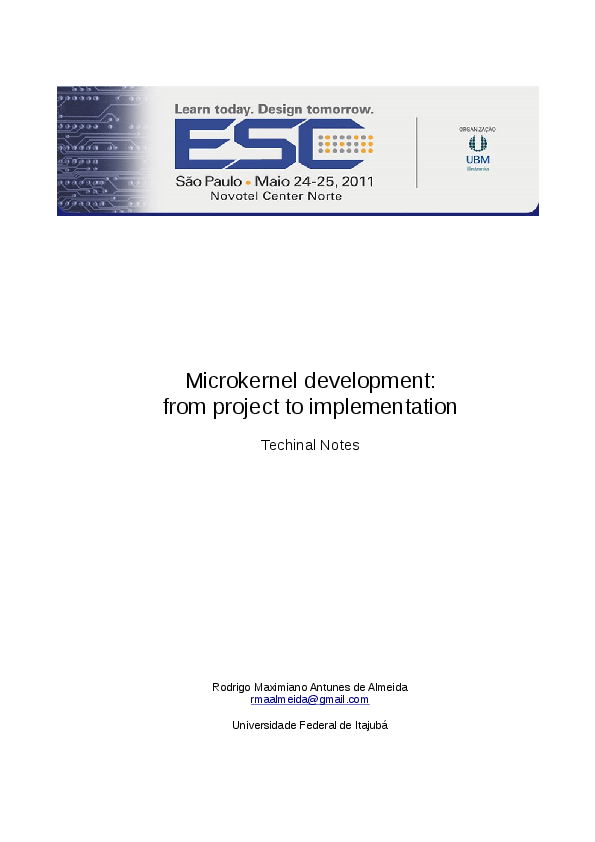 (PDF) Microkernel development: from project to implementation