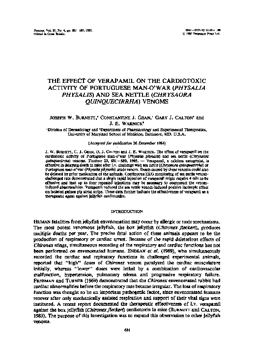 (PDF) The effect of verapamil on the cardiotoxic activity of Portuguese ...