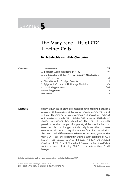 (PDF) The Many Face-Lifts of CD4 T Helper Cells