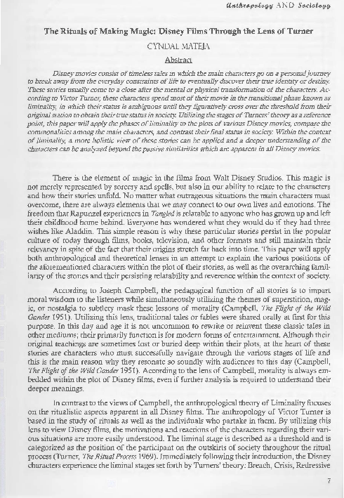 (PDF) The Rituals of Making Magic: Disney Films Through the Lens of Turner