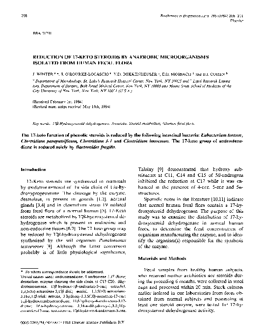 (PDF) Reduction of 17-keto steroids by anaerobic microorganisms ...