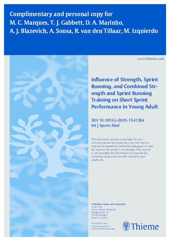 (PDF) Influence of Strength, Sprint Running, and Combined Strength and Sprint Running Training ...