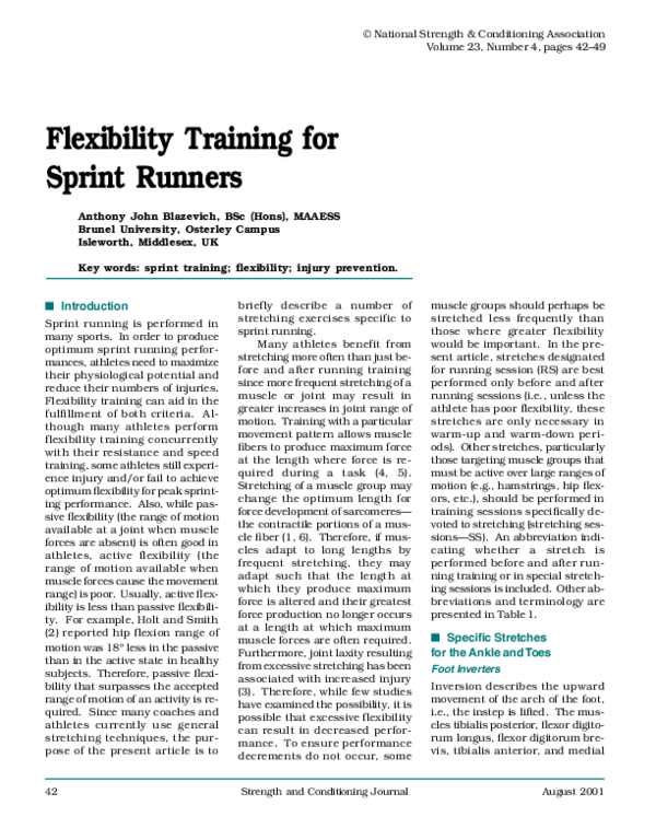 (PDF) Flexibility Training for Sprint Runners