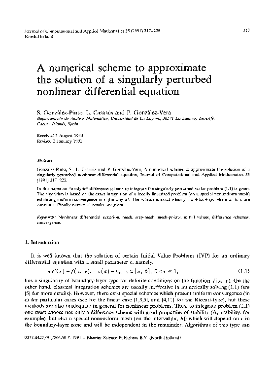 (PDF) A numerical scheme to approximate the solution of a singularly perturbed nonlinear ...