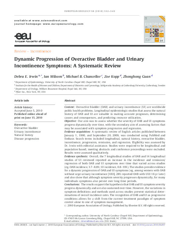 (PDF) Dynamic Progression of Overactive Bladder and Urinary ...