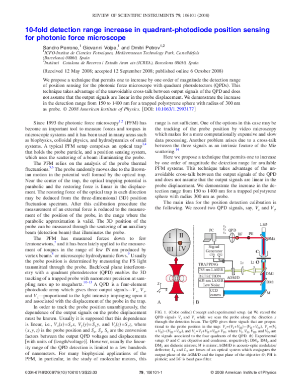 (PDF) 10-fold detection range increase in quadrant-photodiode position ...