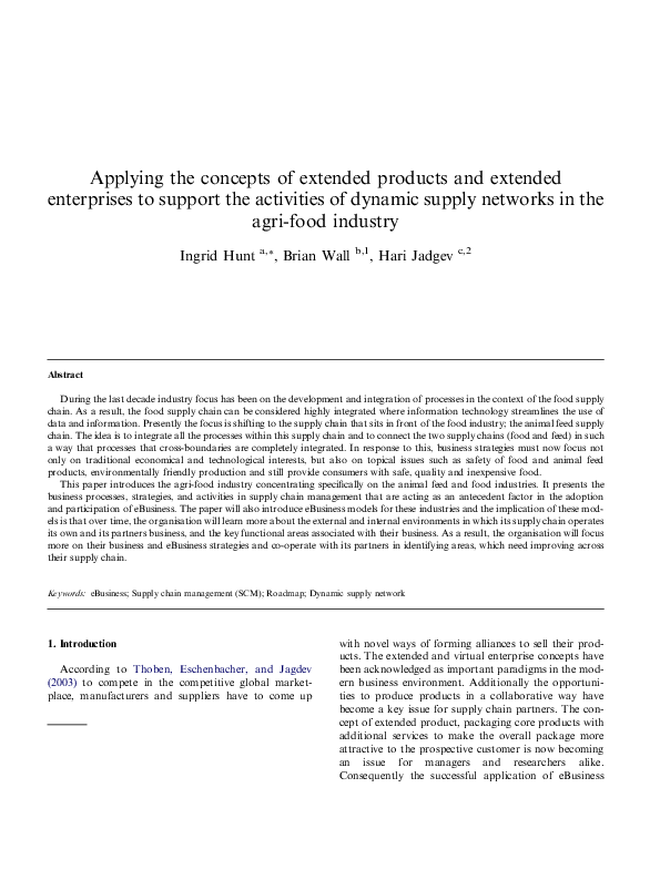 (PDF) Applying the concepts of extended products and extended ...