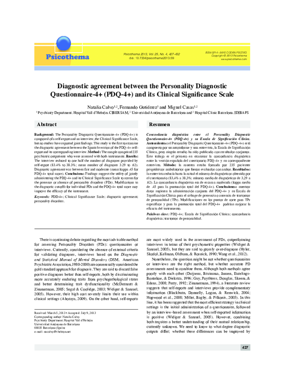 (PDF) Agreement PDQ-4+ and its interview