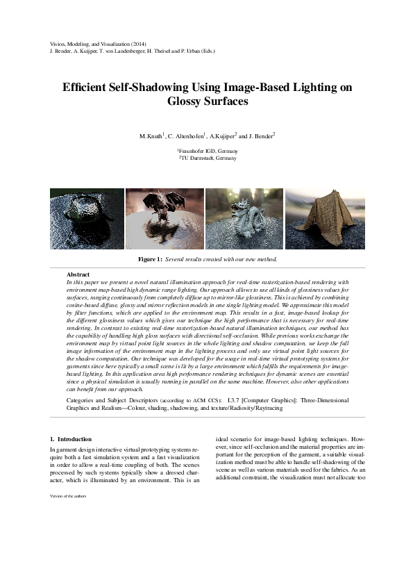(PDF) Efficient Self-Shadowing Using Image-Based Lighting on Glossy ...