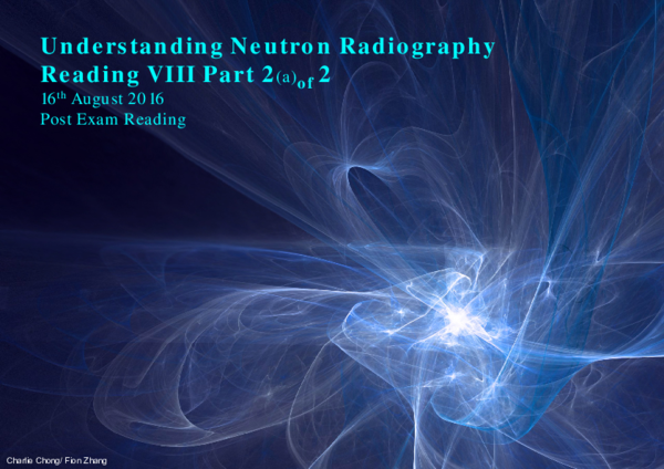 (PDF) Understanding Neutron Radiography Reading VIII Part 2(a) of 2 ...
