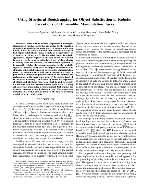(PDF) Using structural bootstrapping for object substitution in robotic executions of human-like ...