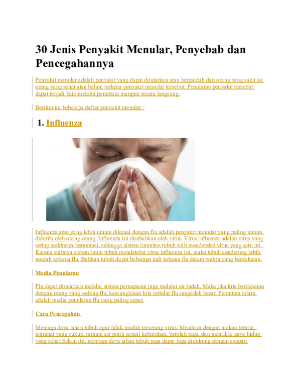 (DOC) Jenis Penyakit Menular