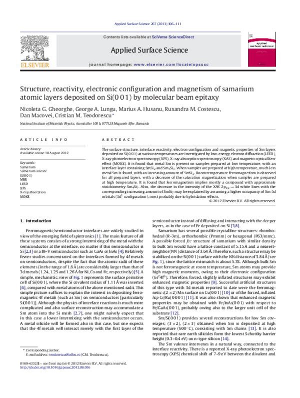 (PDF) Structure, reactivity, electronic configuration and magnetism of ... (PDF) Structure, reactivity, electronic configuration and magnetism of ...