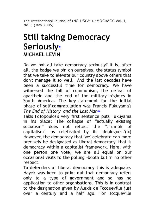 (DOC) Review of Inclusive Democracy Book