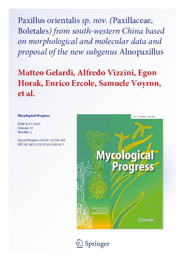 (PDF) Paxillus orientalis sp. nov. (Paxillaceae, Boletales) from south ...