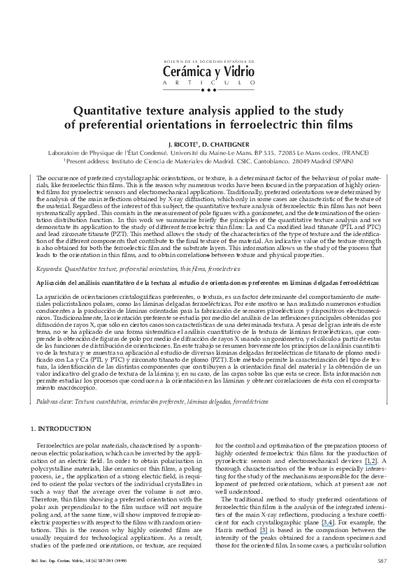 (PDF) Quantitative texture analysis applied to the study of ...