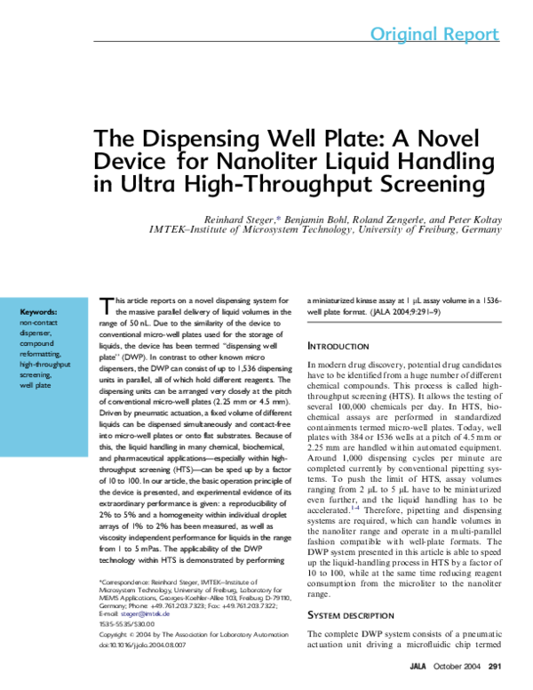 (PDF) Dispensing Precision for the SciClone™ Automated Liquid Handling ...