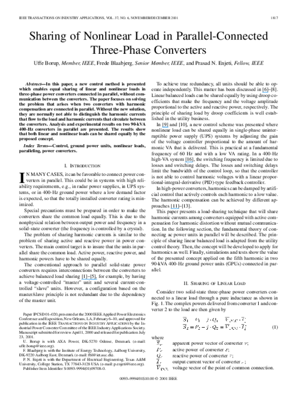 (PDF) Sharing of nonlinear load in parallel-connected three-phase ...