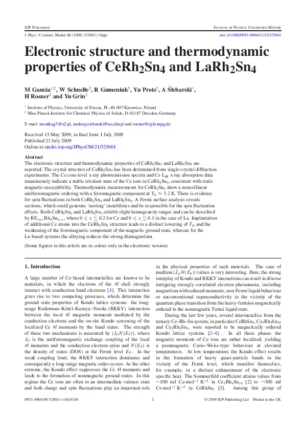 (PDF) Electronic structure and thermodynamic properties of millerite ...