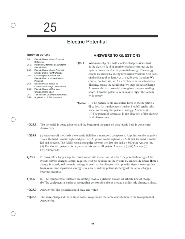 (PDF) Electric Potential CHAPTER OUTLINE